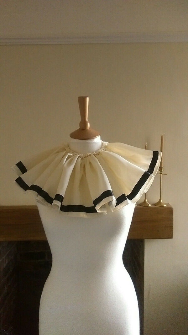 Elizabethan Neck Lace Collar Transparent Historical Tudor Ruffled ...