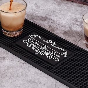 Custom Bar Mat, Home Bar Idea Accessories Bartender Mat Present Beer ...
