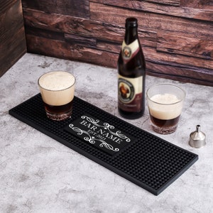 Fathers Day Gift, Custom Bar Mat Home Bar Idea Accessories Bartender ...