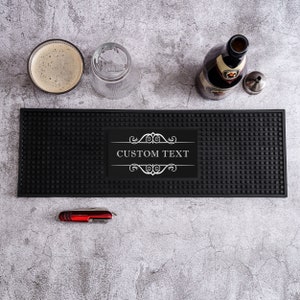 Bar Mat, Personalized Home Bar Coffee Bartender Mat Present, Custom ...