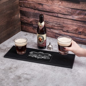 Custom Bar Mat, Home Bar Idea Accessories Bartender Mat Present Beer ...