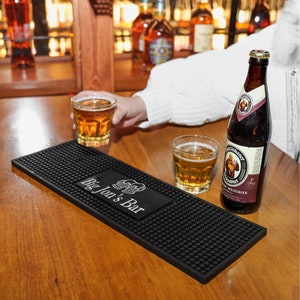 Custom Bar Mat, Personalized Home Bar Coffee Bartender Mat Present ...