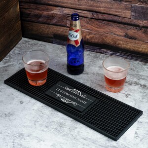 Bar Mat, Personalized Bar Mat for Home Bar Coffee Bartender Mat, Custom ...
