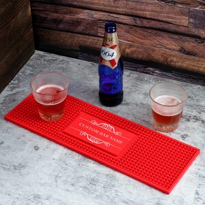 Bar Mat, Personalized Bar Mat for Home Bar Coffee Bartender Mat, Custom ...
