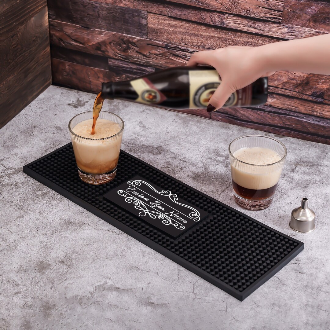 Custom Bar Mat, Home Bar Idea Accessories Bartender Mat Present Beer ...
