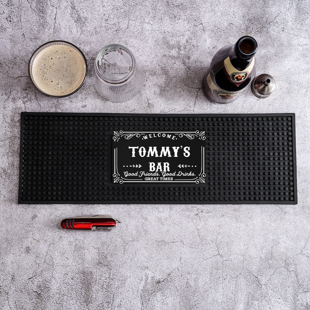 Personalised Bar Mat, Custom Bar Runner, Home Bar Pub Accessories Art ...