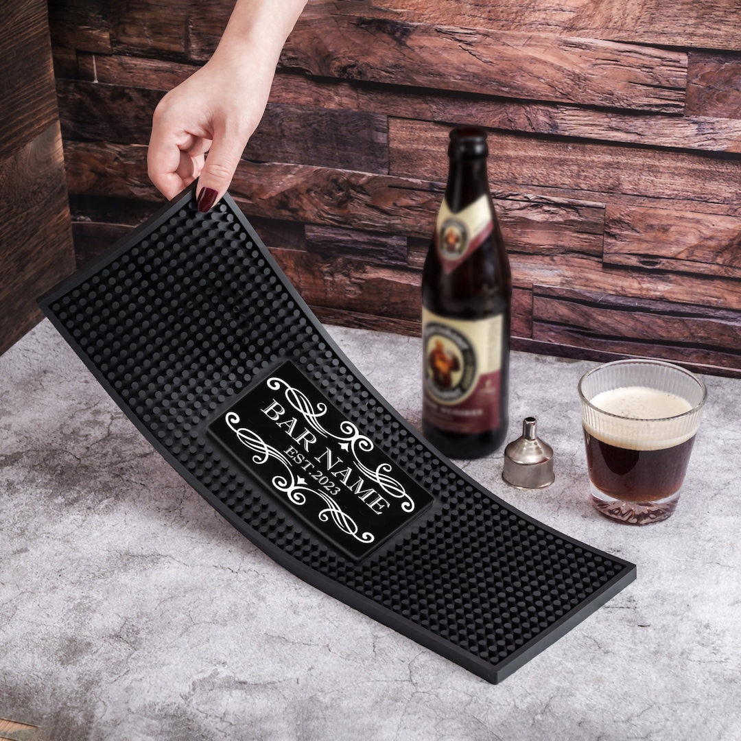 Fathers Day Gift, Custom Bar Mat Home Bar Idea Accessories Bartender ...