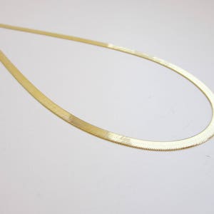 Silver Flat Necklace - Gold Plated Flat Necklace - Minimal Silver ...