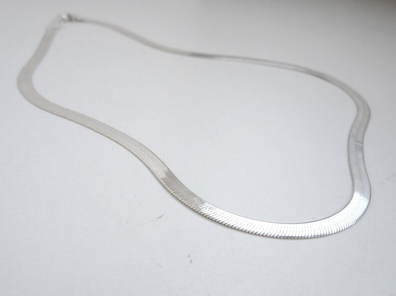 Silver Flat Necklace Gold Plated Flat Necklace Minimal - Etsy