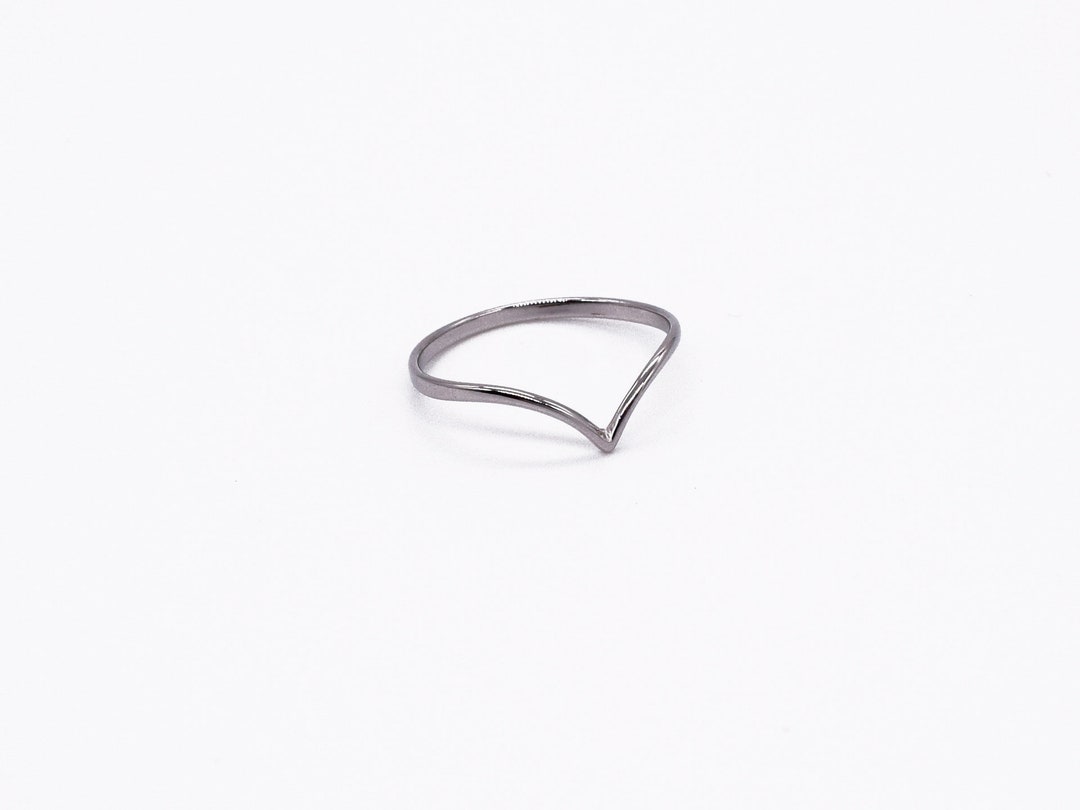 Silver V Ring - Chevron Ring Sterling Silver - Stackable Ring - Minimal ...