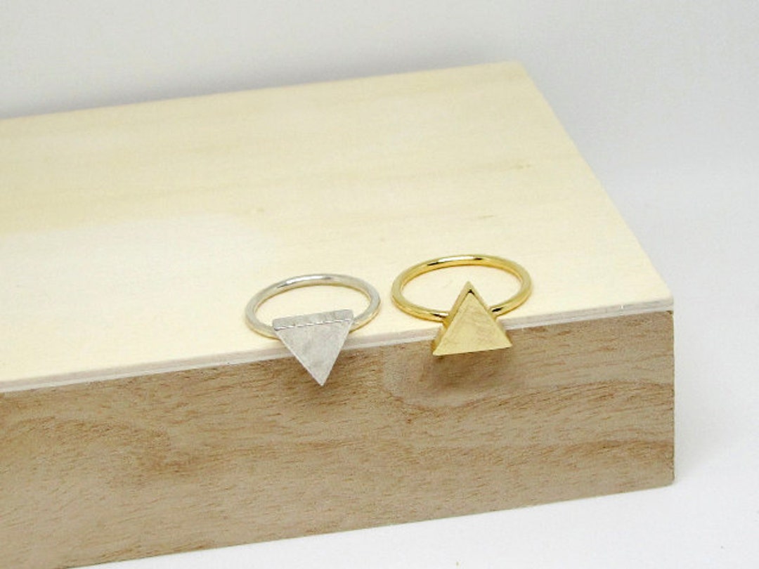 TRIADA Ring - Silver Triangle Ring - Simple Sterling Geometric Ring ...