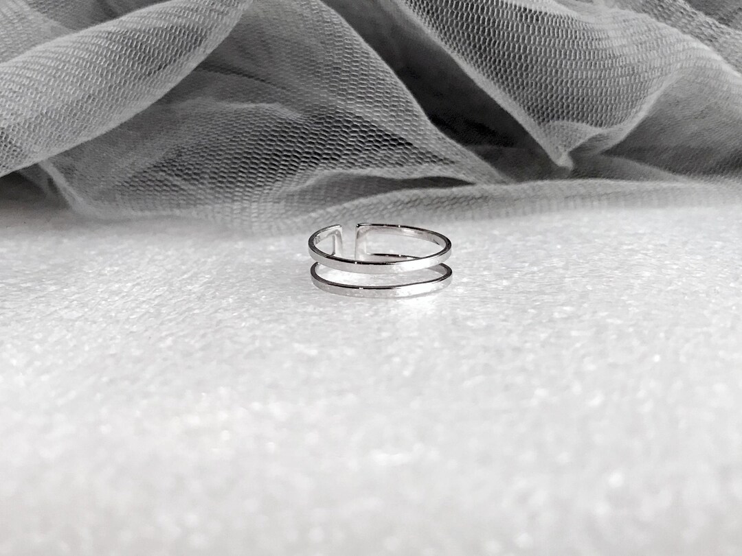 Silver Adjustable Ring - Sterling Silver Open Ring - Minimal Ring ...