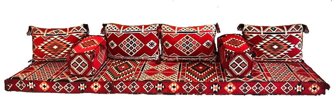 3m Kilim Red Arabesque Arabic Majlis Jalsa Set Floor Seating - Etsy
