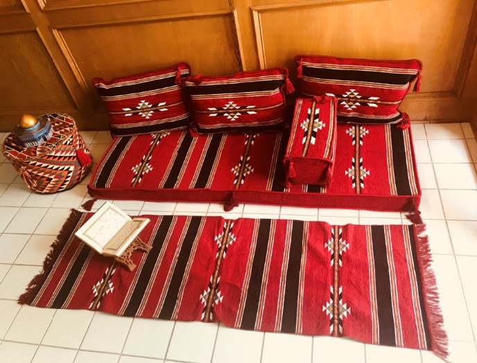 2m. Traditional Red Arabic Diwan Majlis Floor Seating Jalsa | Etsy