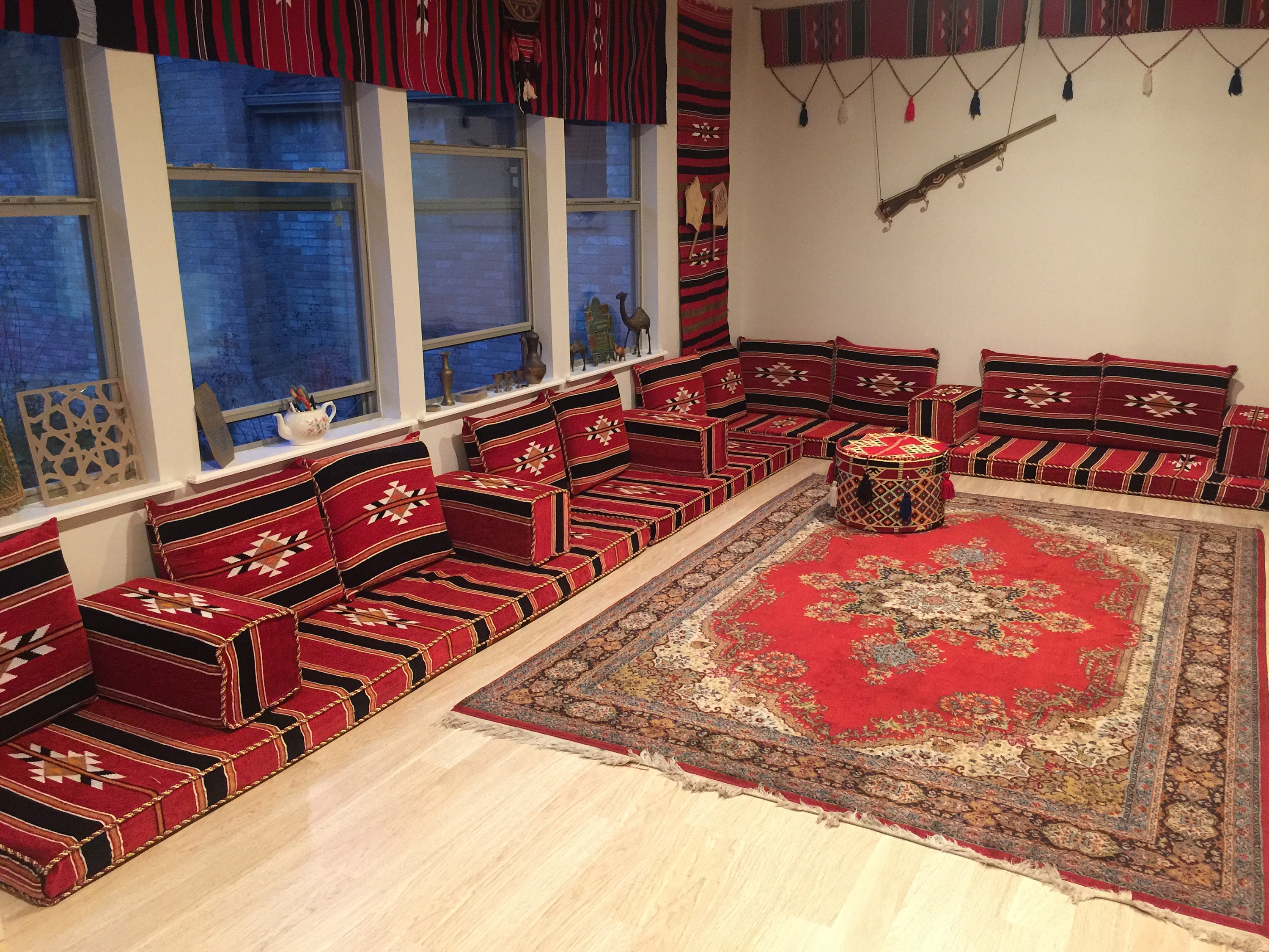 Traditional Red Arabic Majlis Diwan Jalsa 2 Meter Set Foam - Etsy