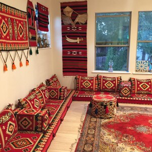 3m Kilim Red Orange Tulip Arabic Majlis Jalsa Set Floor - Etsy