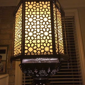 Hanging Lantern Lamp LED Moroccan Turkish Light Fixture large - Etsy
