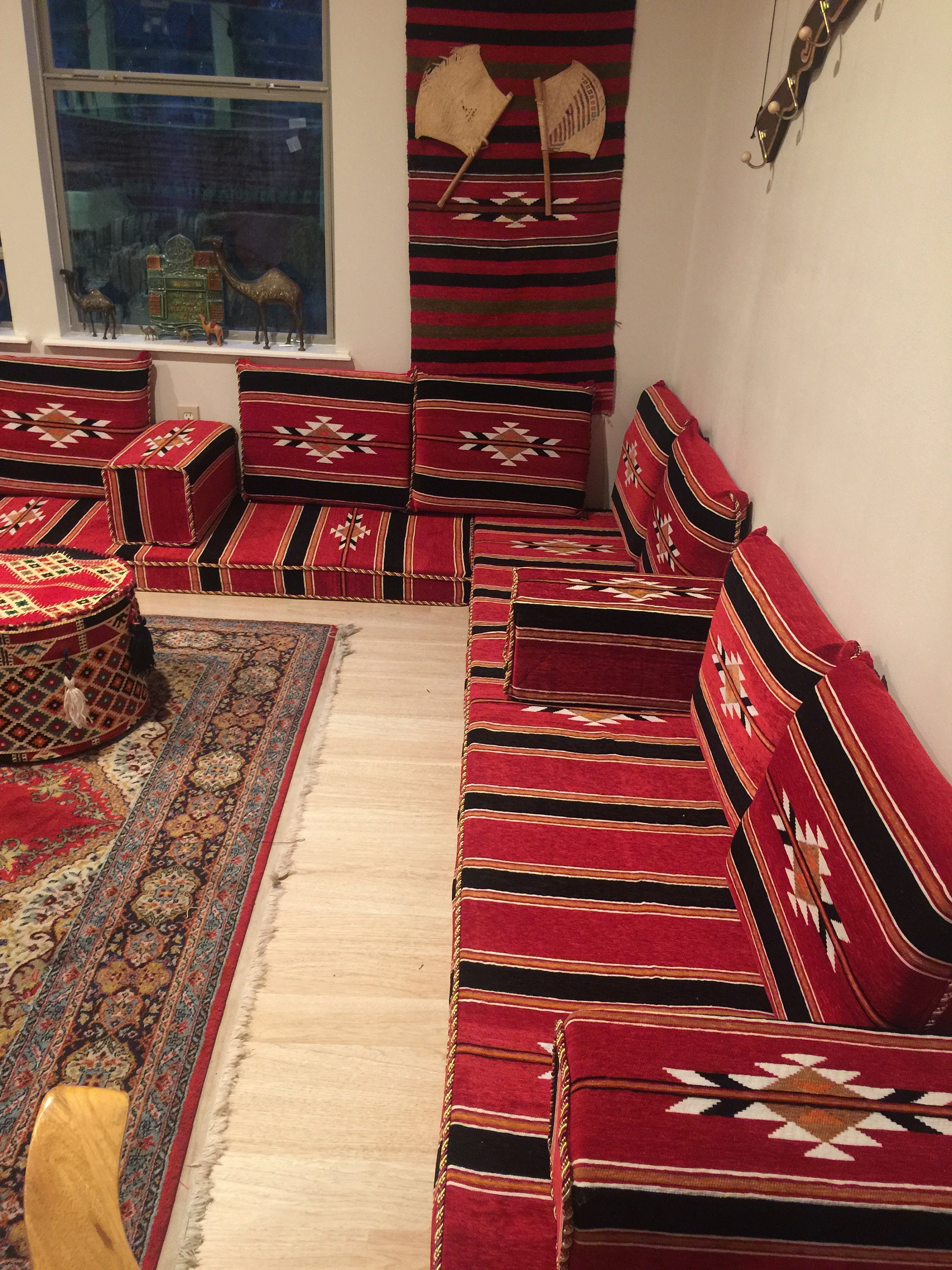 2m. Traditional Red Arabic Diwan Majlis Floor Seating Jalsa | Etsy