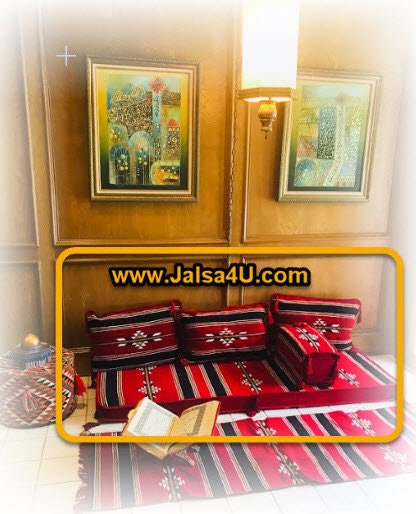 2m. Traditional Red Arabic Diwan Majlis Floor Seating Jalsa | Etsy