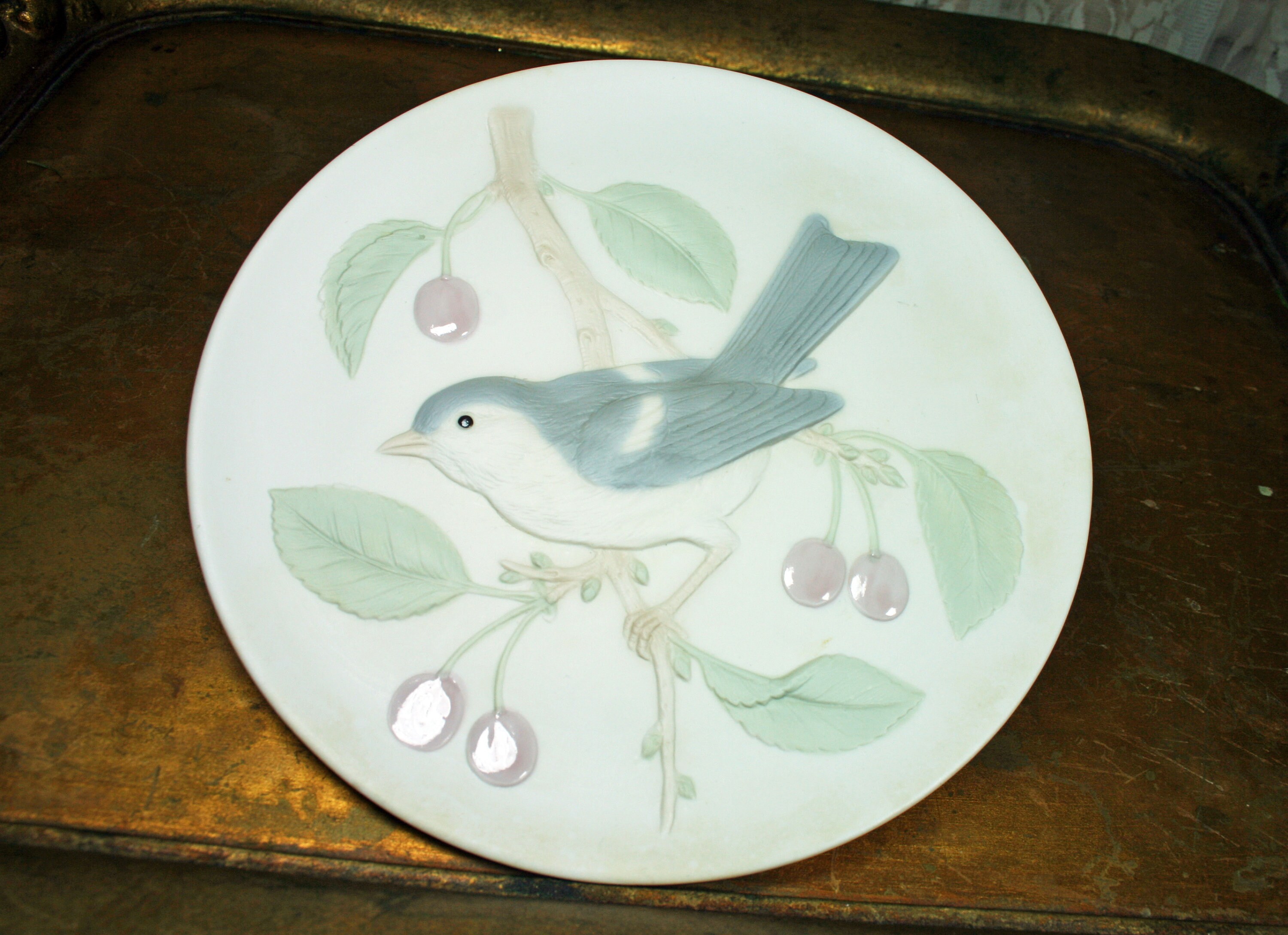 Vintage Japan Porcelain Bisque Plate Bluebird Plate Crowning - Etsy
