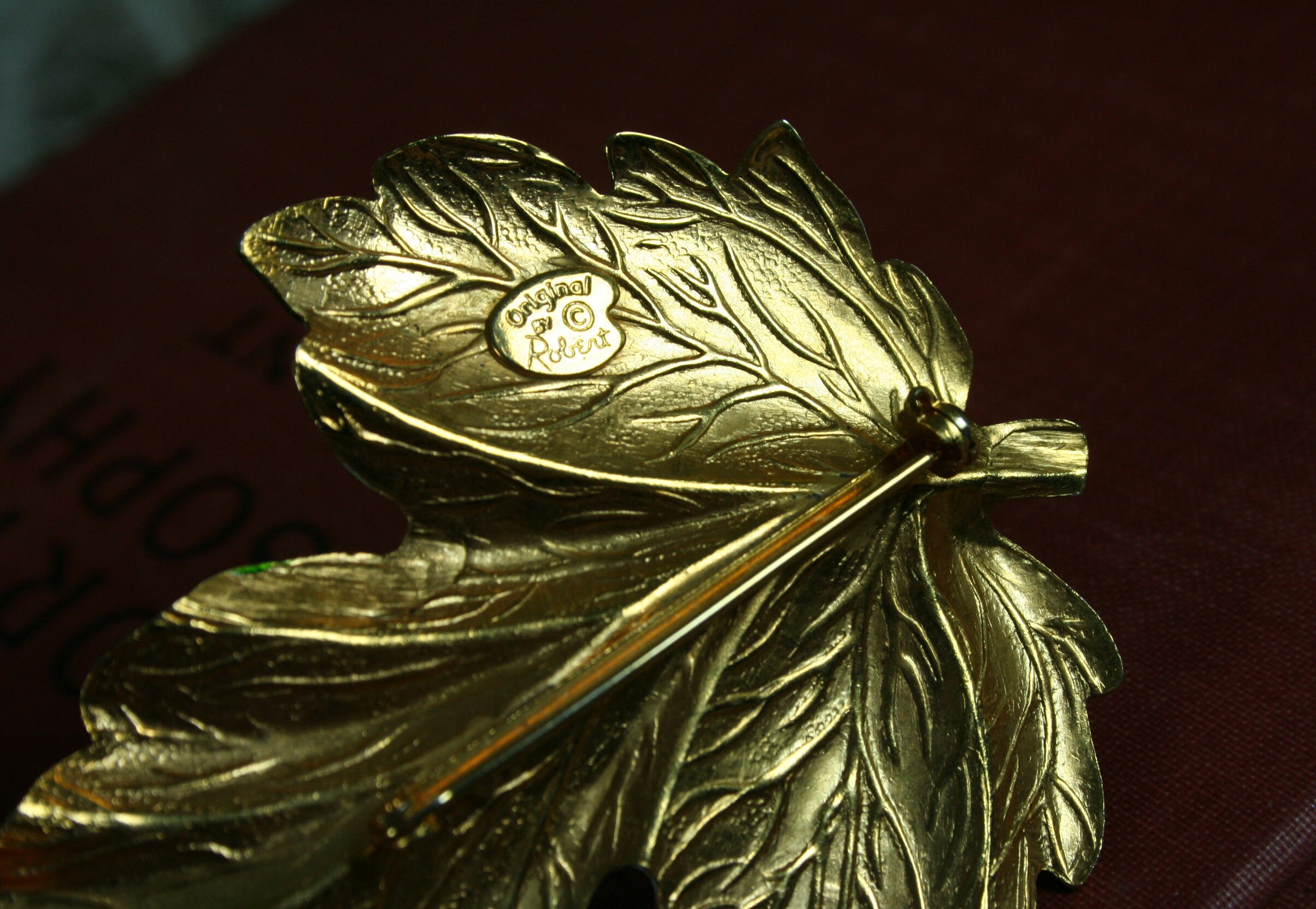 Vintage Signed Robert Frog and Leaf Pin Vintage Enamel Leaf - Etsy