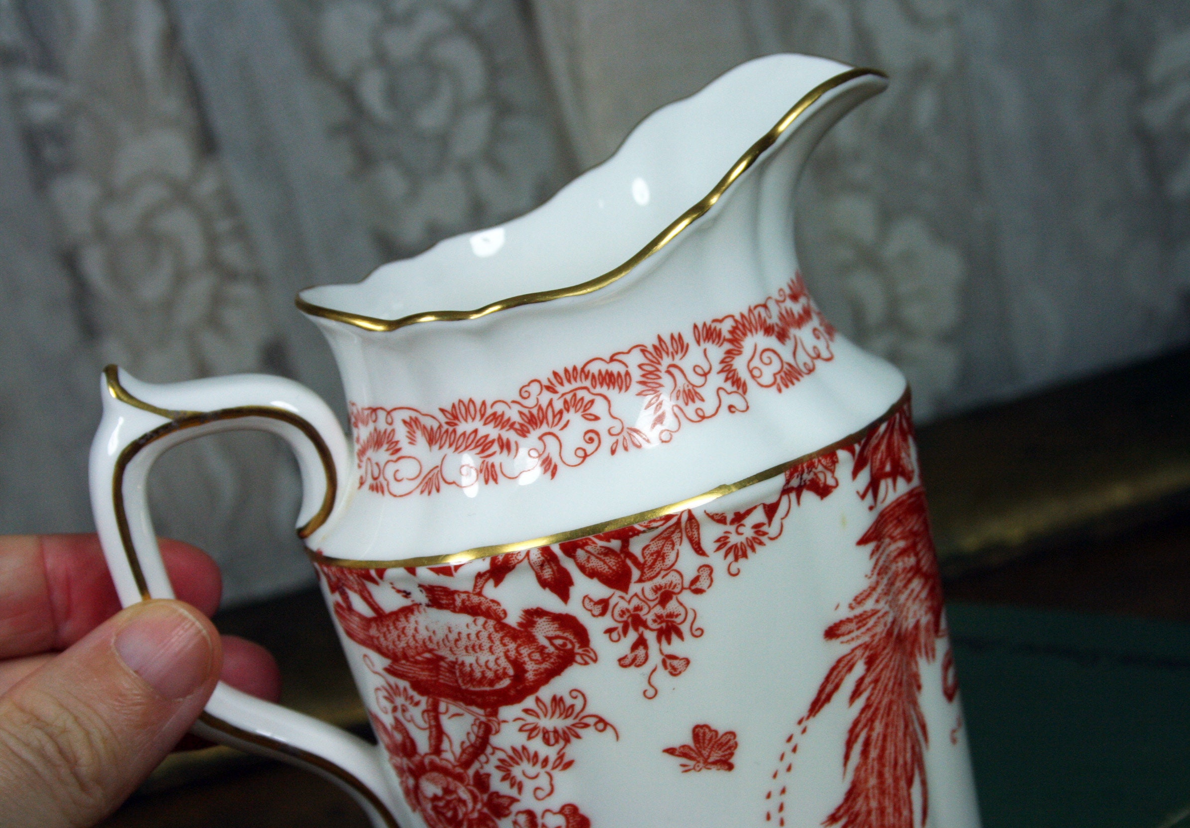 Vintage Royal Crown Derby Pitcher Creamer English Bone China - Etsy
