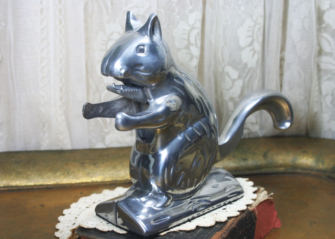 Vintage Squirrel Nutcracker, Heavy Metal Double Sided Working Nutcracker, Christmas Holiday ...