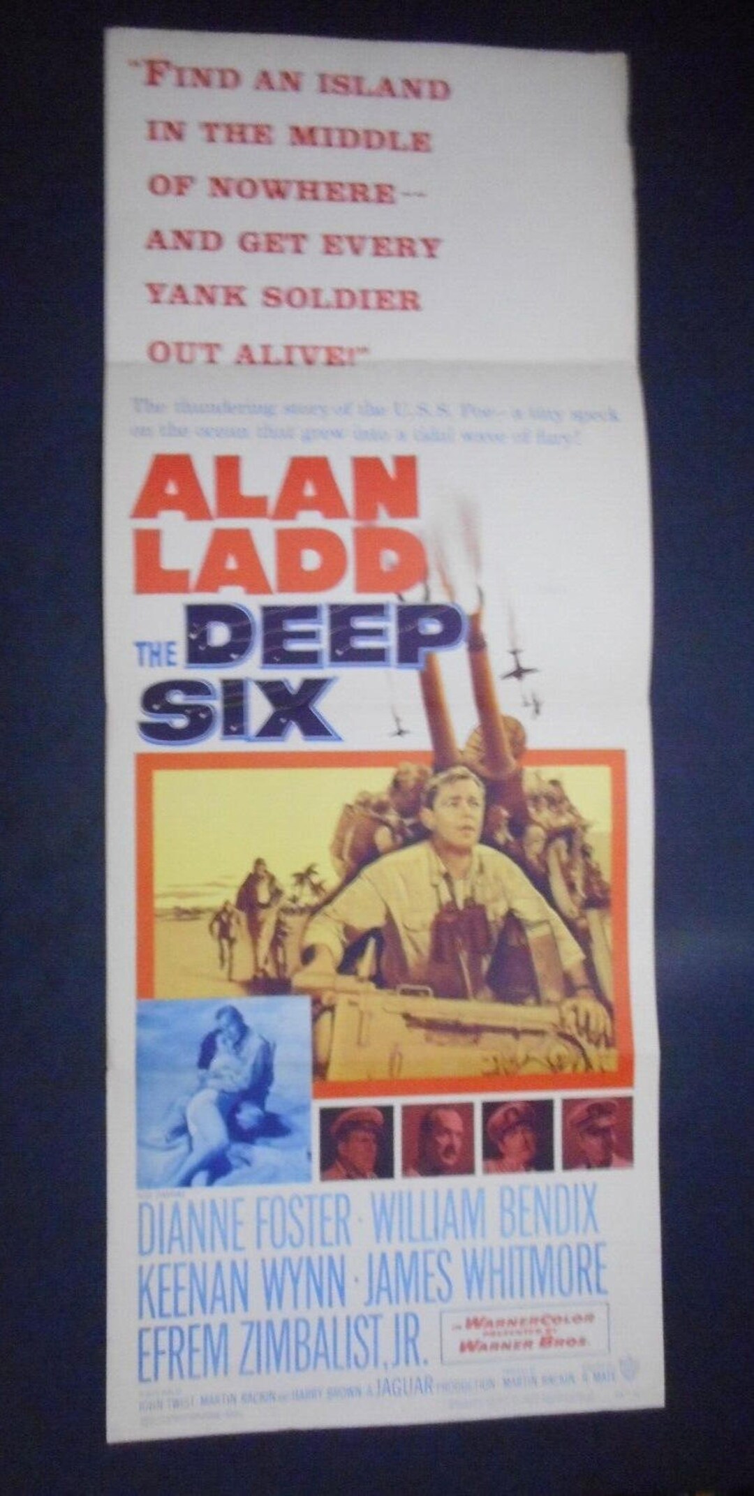 The Deep Six 1958 Movie Insert Poster-alan Ladd-william Bendix-vintage ...
