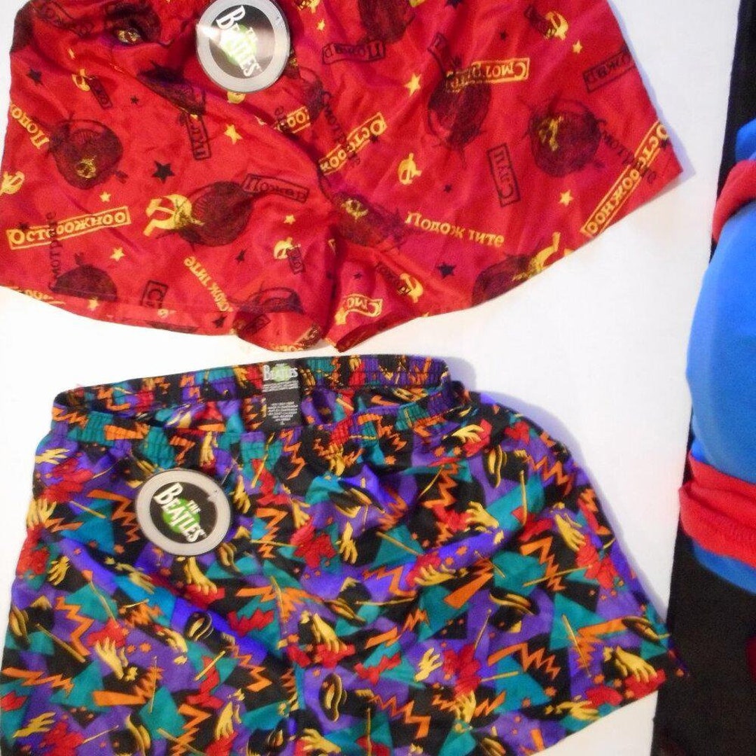Beatles 1991 Vintage Boxer Shorts 100% Silk 2 Different New With Tags 2 ...