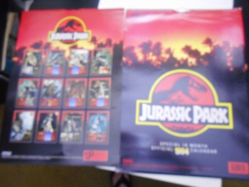 1994 Vintage Jurassic Park Calendar Large Special 18 Months Spiral ...