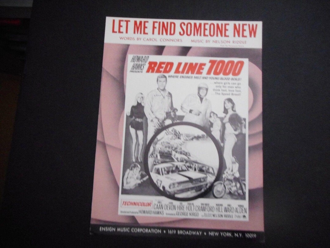 Red Line 7000 Movie Sheet Music-1960s-james Caan-vintage - Etsy