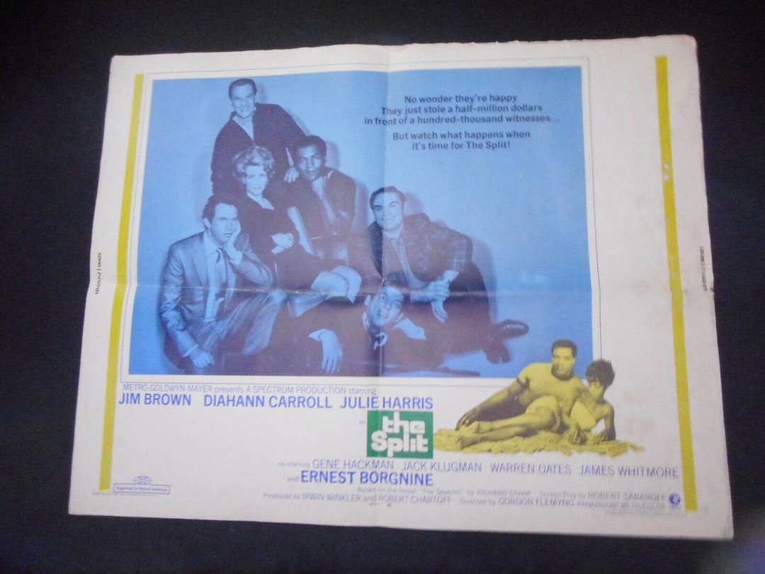 Half Sheet Movie Poster the Split -,1968 ,jim Brown, - Etsy