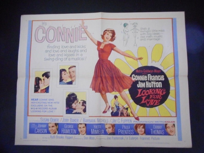 Vintage Half Sheet Movie Poster Looking for Love,1964,connie Francis - Etsy