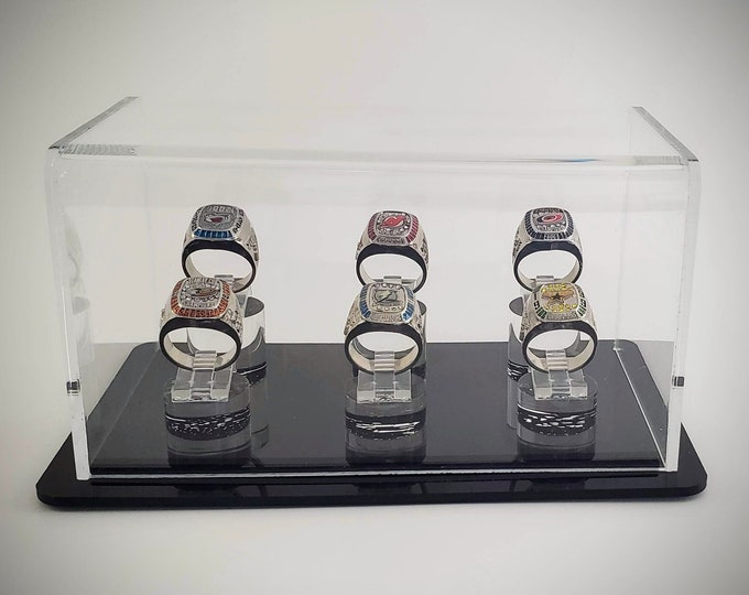 6 Ring Display Case for Collectors Rings, Championship Rings or Other ...