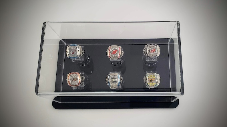 6 Ring Display Case for Collectors Rings, Championship Rings or Other ...