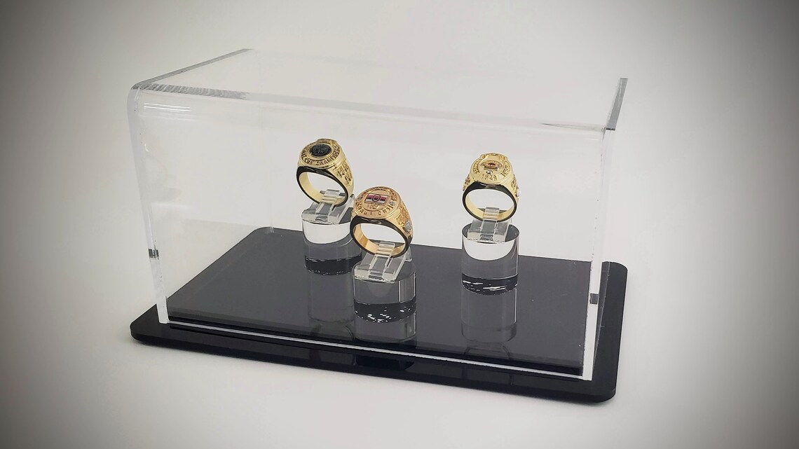 3 Ring Display Case for Collectors Rings, Championship Rings or Other ...
