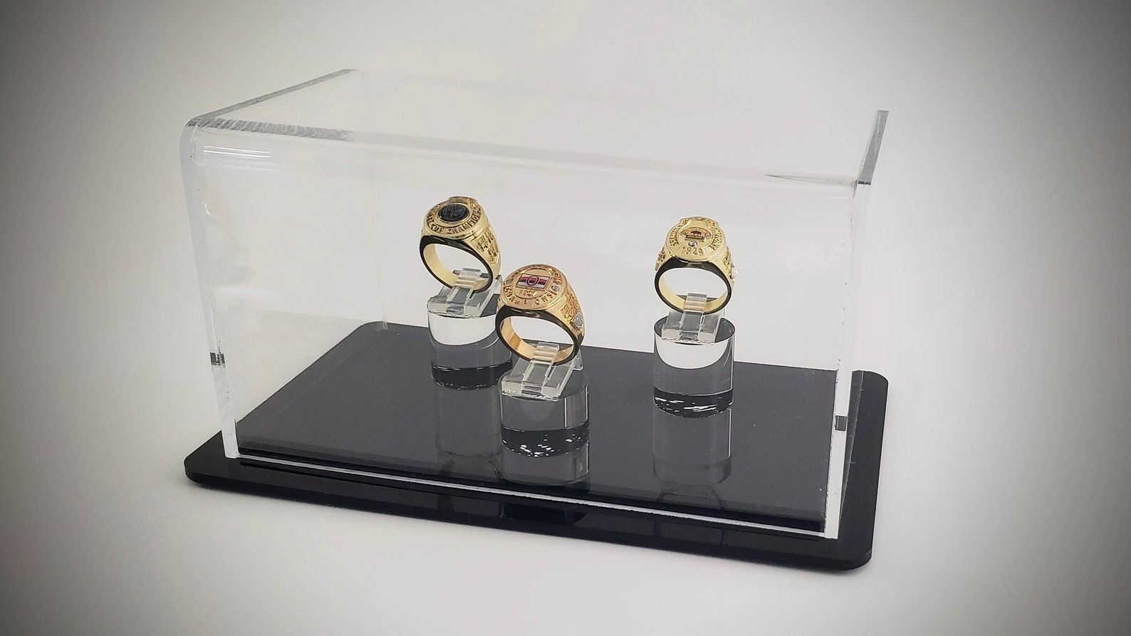 3 Ring Display Case for Collectors Rings Championship Rings - Etsy