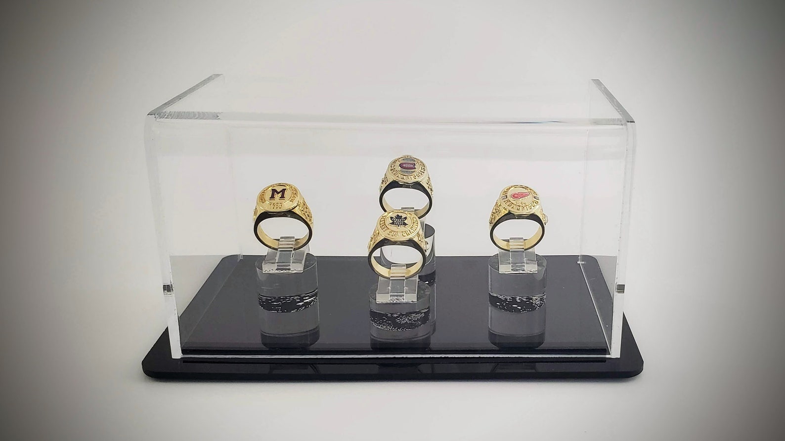 4 Ring Display Case for Collectors Rings Championship Rings - Etsy