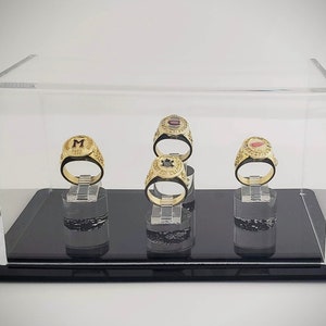 4 Ring Display Case for Collectors Rings, Championship Rings or Other ...