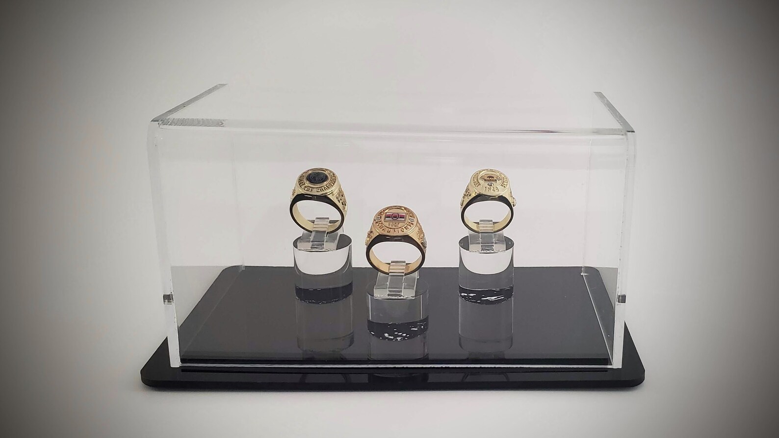 3 Ring Display Case for Collectors Rings Championship Rings - Etsy