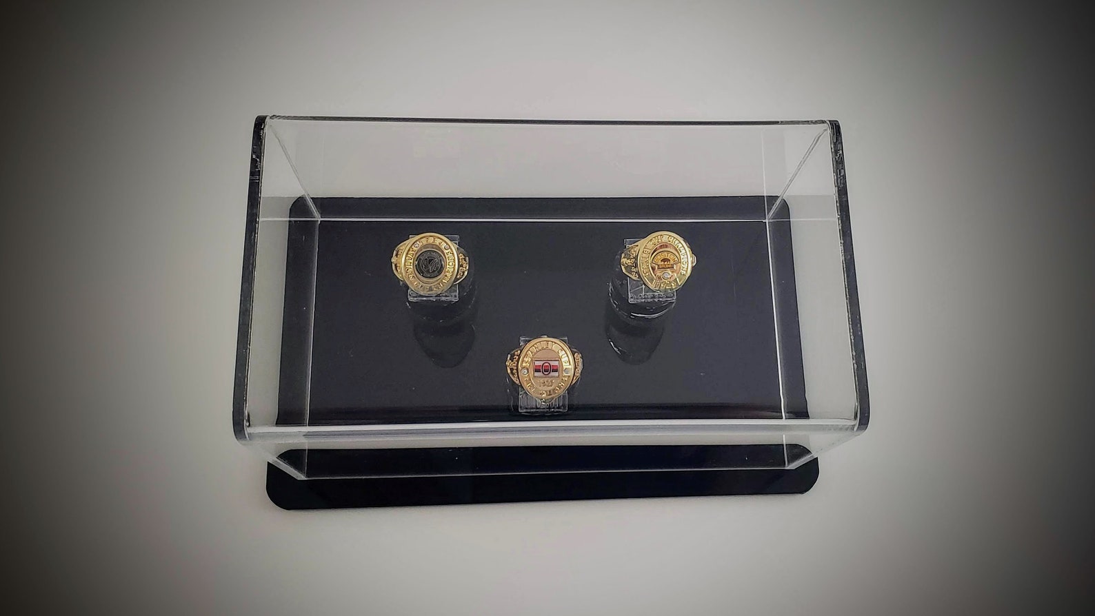 3 Ring Display Case for Collectors Rings Championship Rings - Etsy