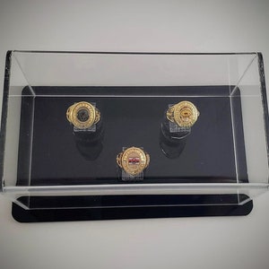 3 Ring Display Case for Collectors Rings, Championship Rings or Other ...