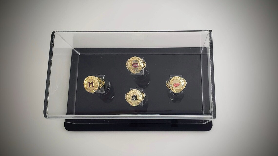4 Ring Display Case for Collectors Rings, Championship Rings or Other ...