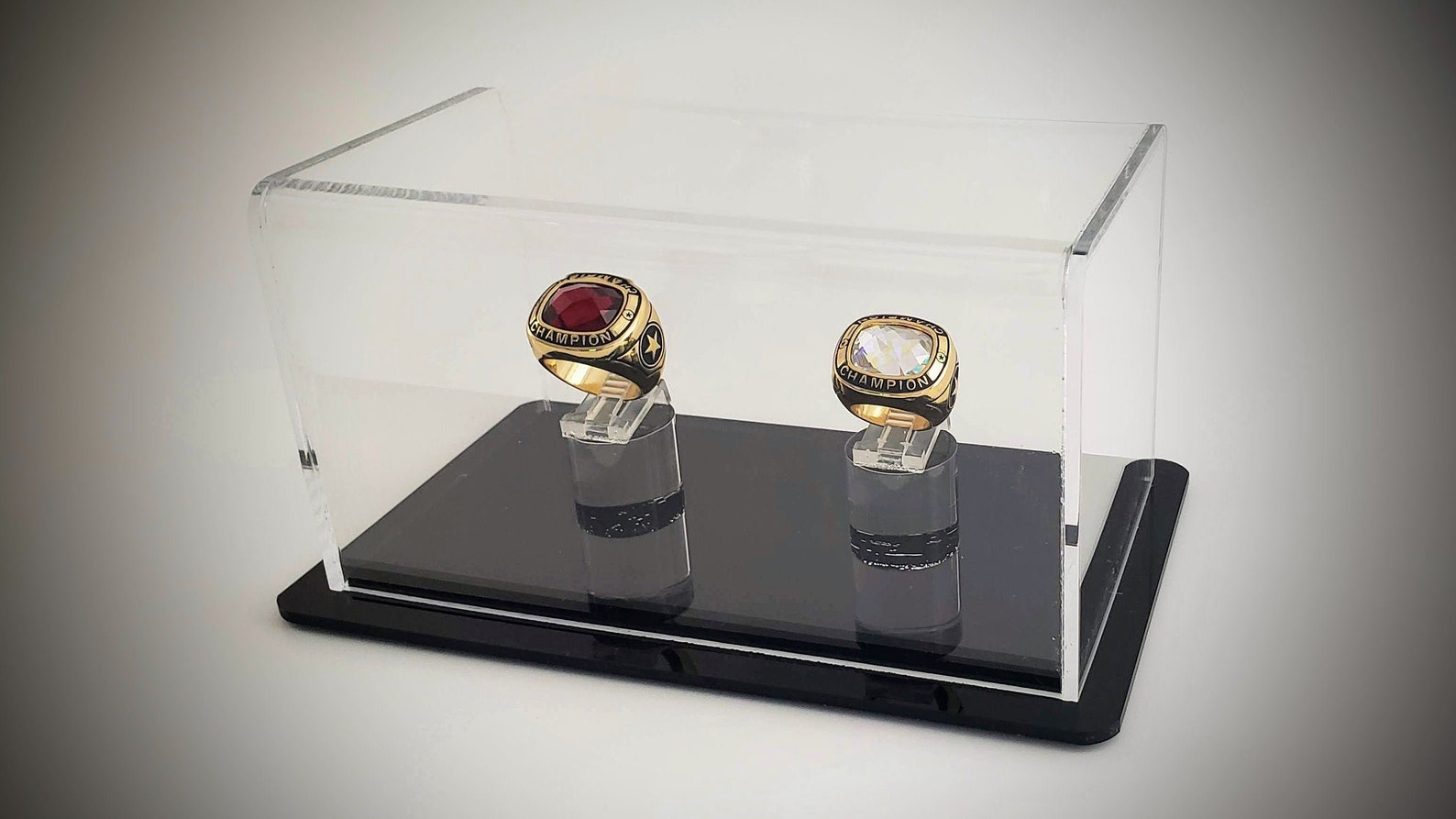2 Ring Display Case for Collectors Rings Championship Rings | Etsy
