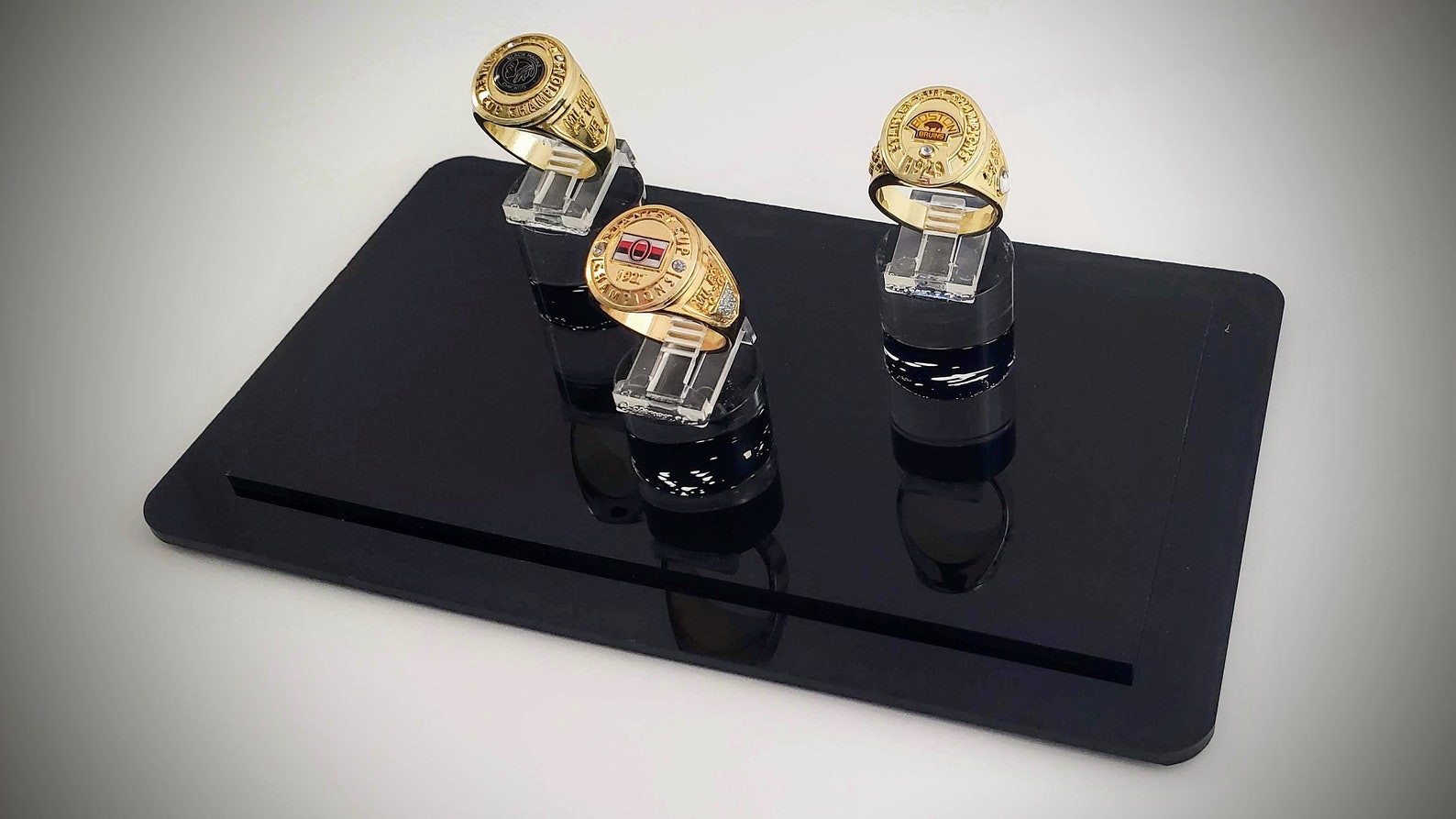 3 Ring Display Case for Collectors Rings Championship Rings - Etsy