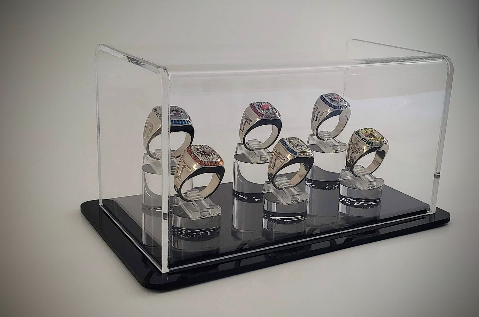 6 Ring Display Case for Collectors Rings Championship Rings - Etsy