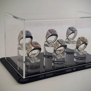 6 Ring Display Case for Collectors Rings, Championship Rings or Other ...