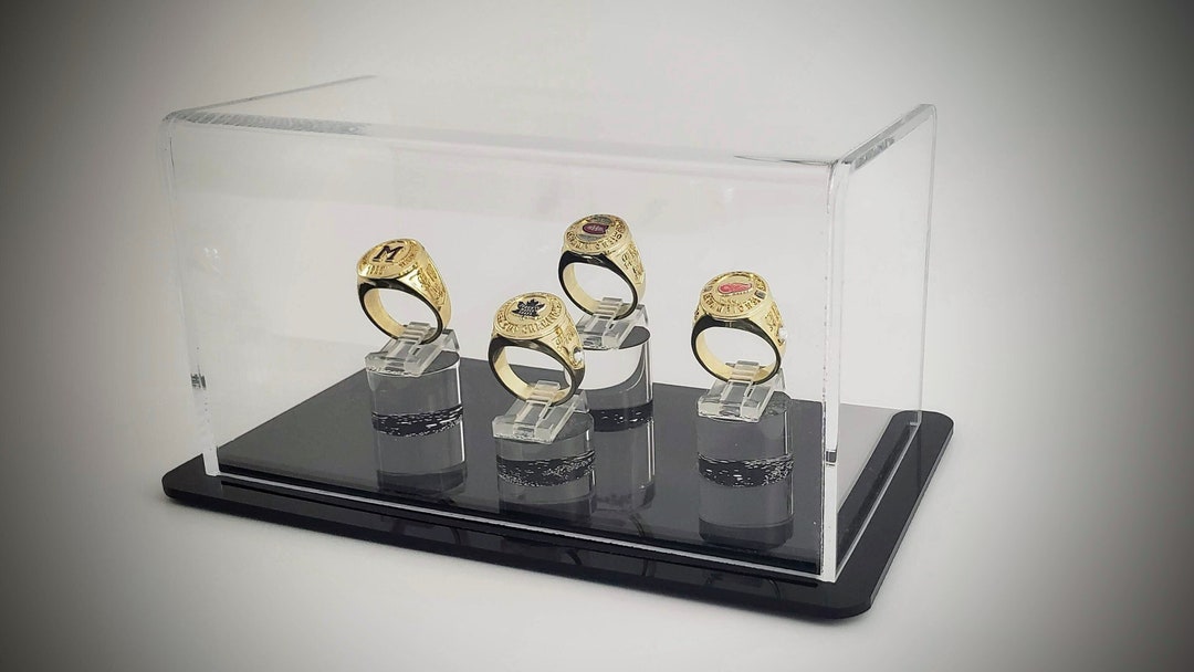 4 Ring Display Case for Collectors Rings, Championship Rings or Other ...