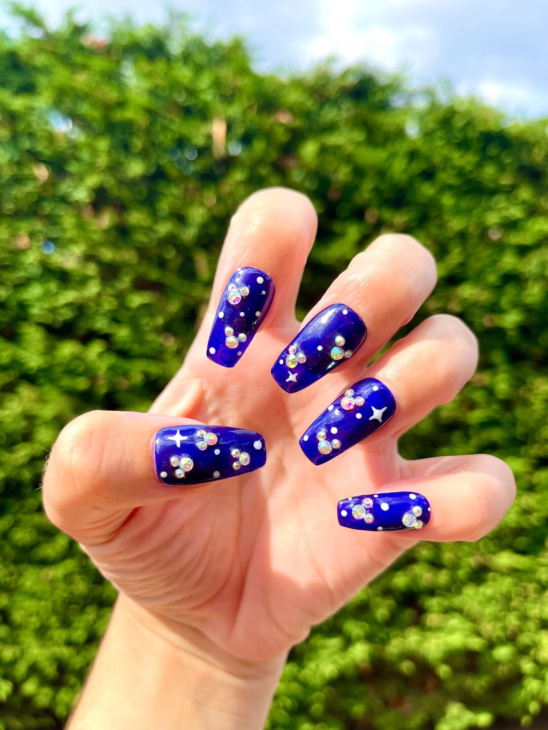 Disney Mickey Mouse Head Blue Stick on Nails Press on Nails - Etsy