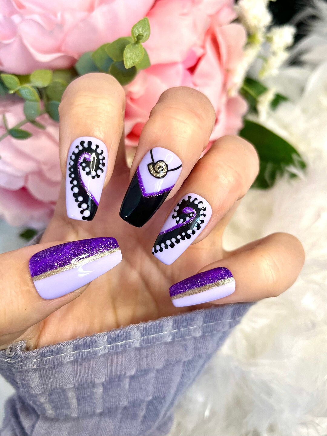 Disney Ursula Villains Stick on Nails, Disney Nails, Disney Press on ...